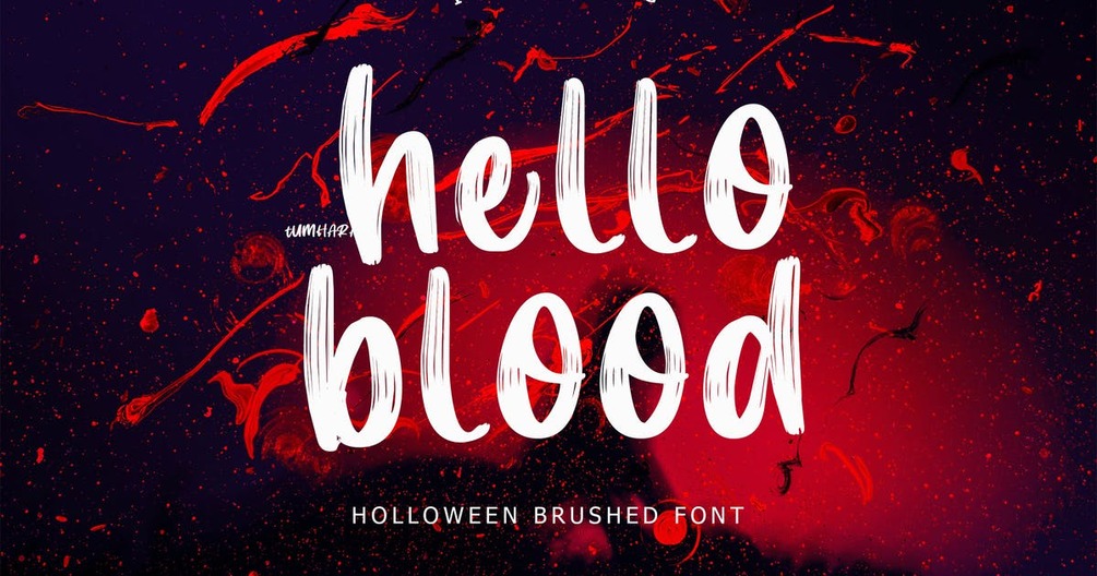 Hello Blood Helloween Brush Font
