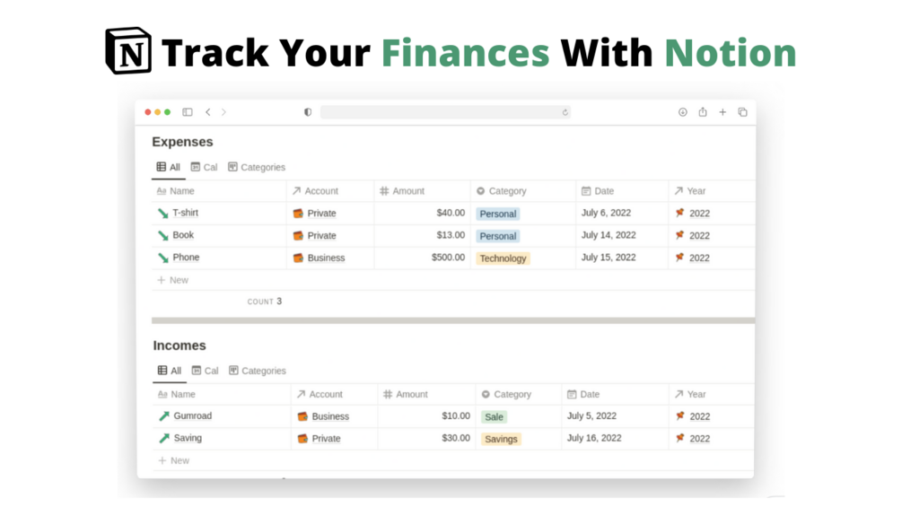 Notion | Finance Tracker