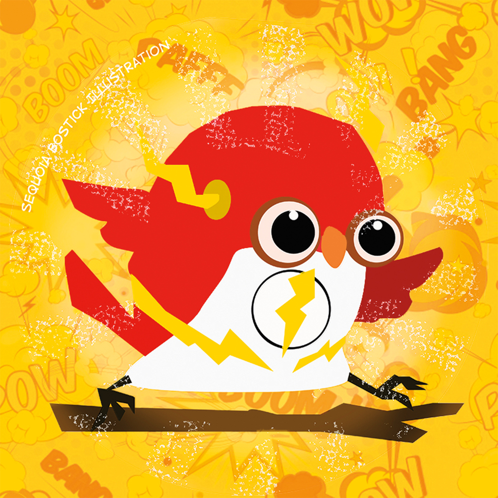 Super Owls: Flash Owl print