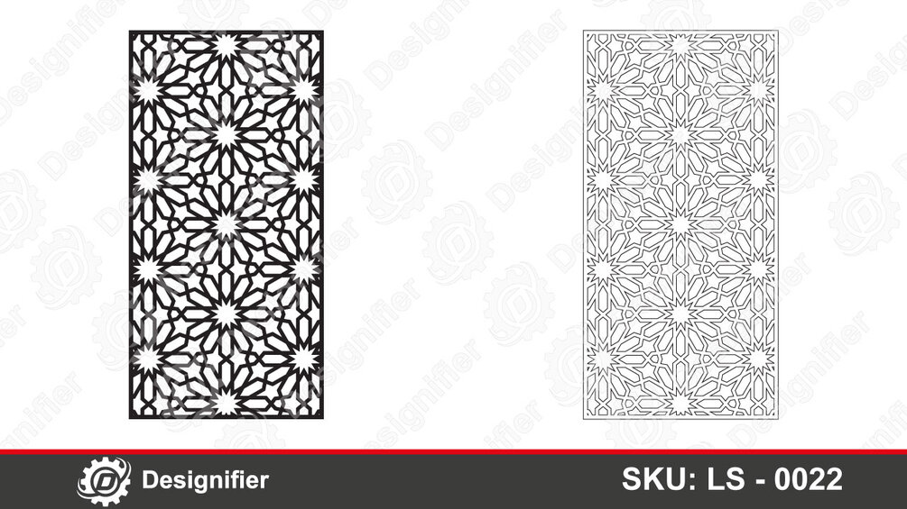 Alhambra Andalusian Privacy Screen LS0022, Geometric Islamic Ornaments ...