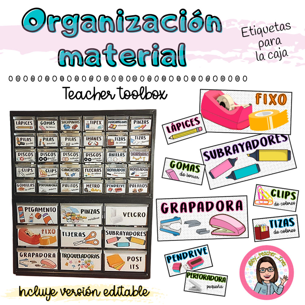 Etiquetas caja organizadora