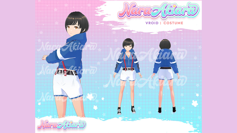 3D Vroid Female Blue Jacket