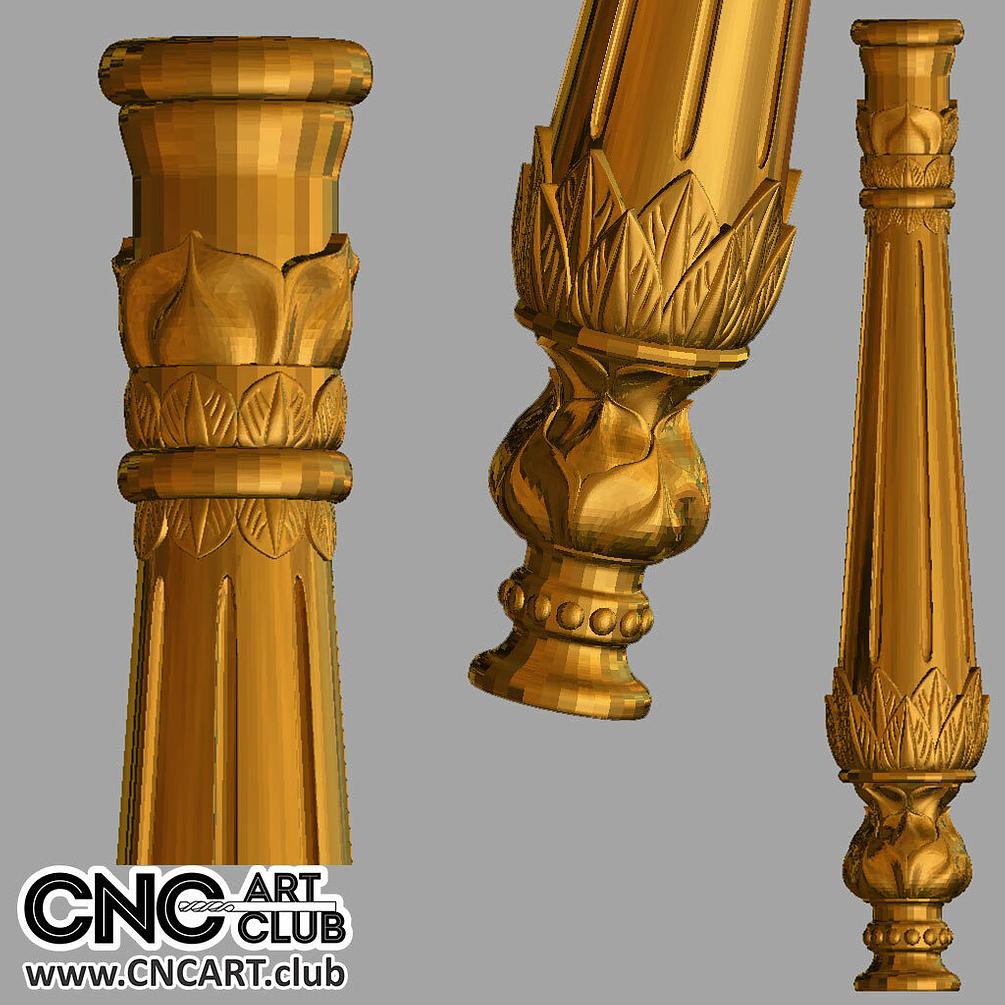 3D-20034 - CNC rotary model for Woodworking. Download 3D STL Design