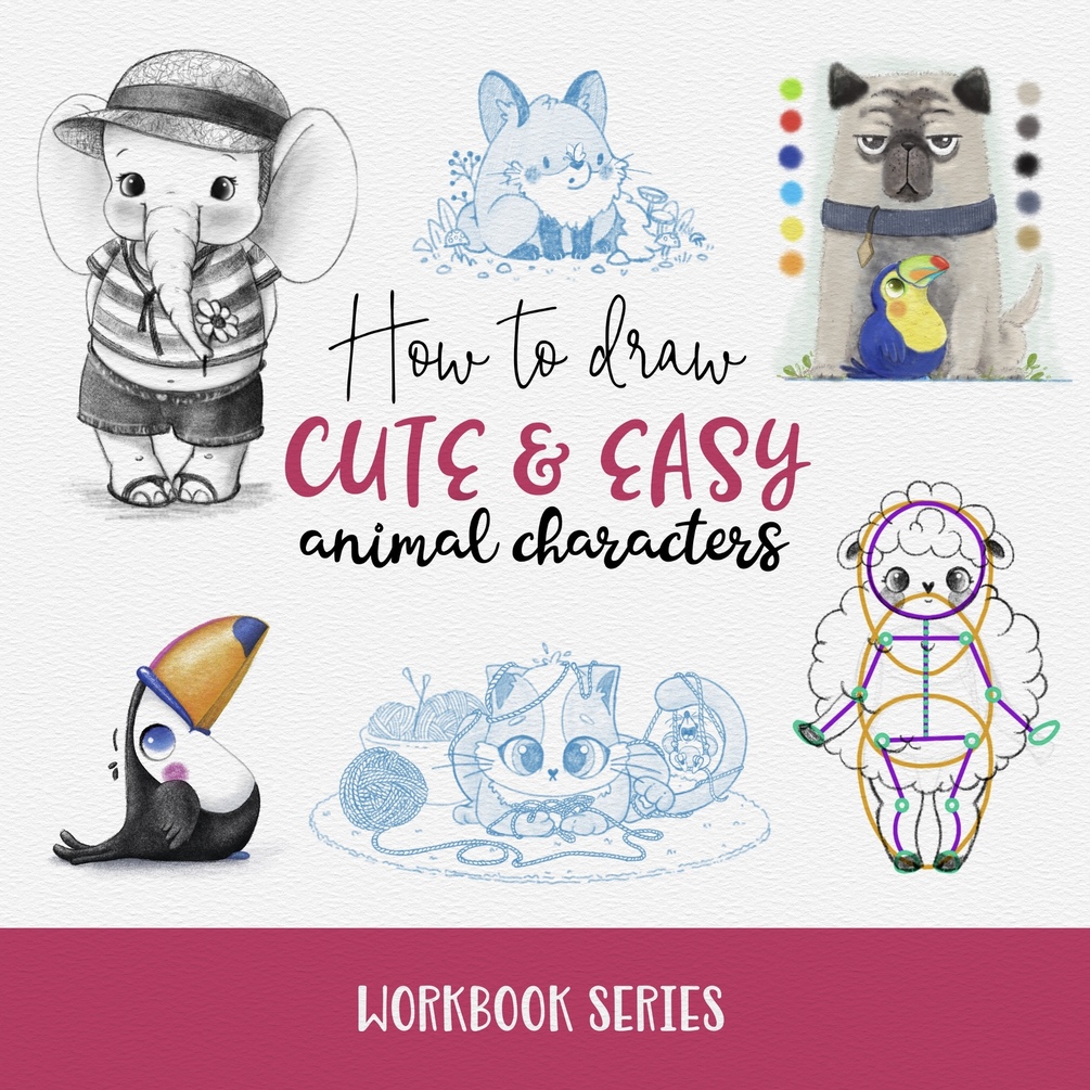 How to Draw Cute and Easy Animal Characters Series. Learn & Practice ...