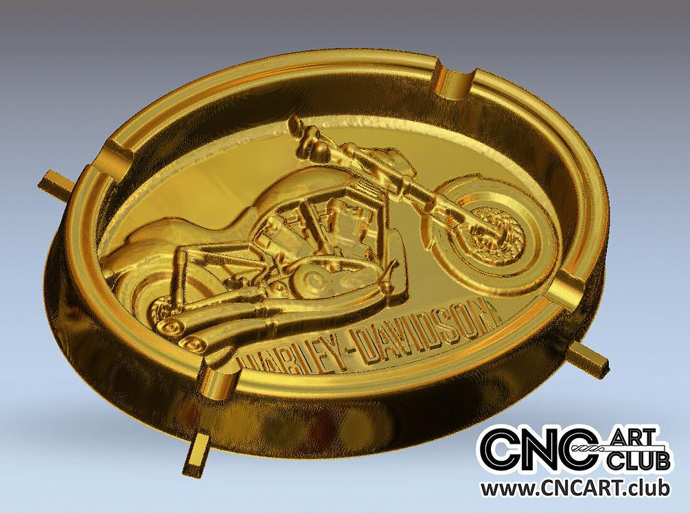 3D-70001 - Harley Davidson ashtray download free - 3D STL file for CNC ...