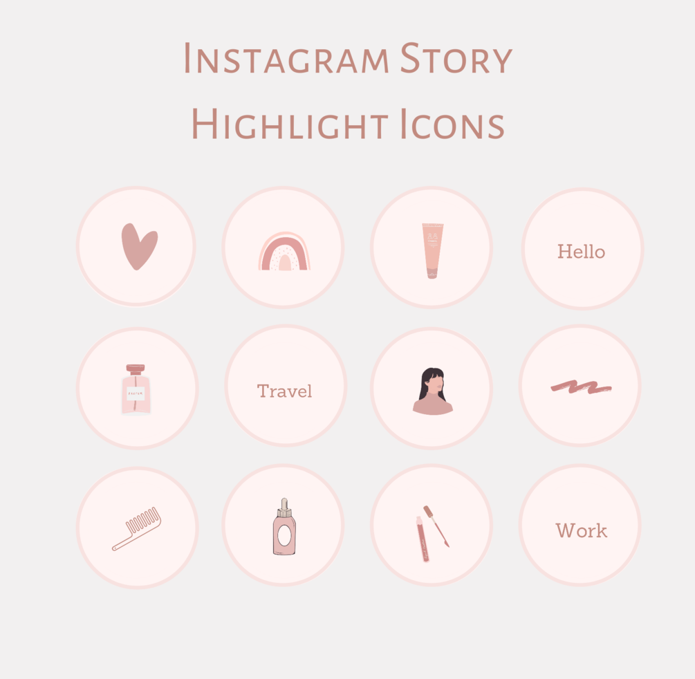 Minimal Pink Instagram Highlight Icons