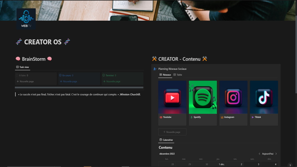 Content Creator OS - TEMPLATE NOTION