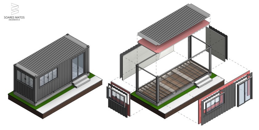 Revit Família - Estrutura de container 20 pés
