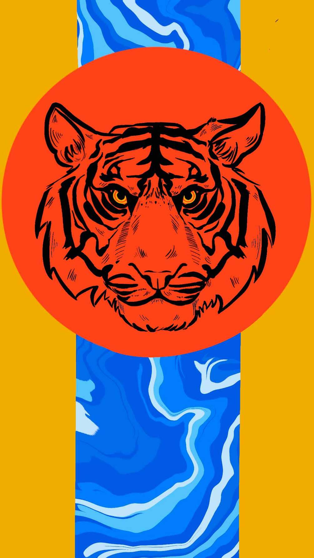 Blood Tiger Phone Wallpaper