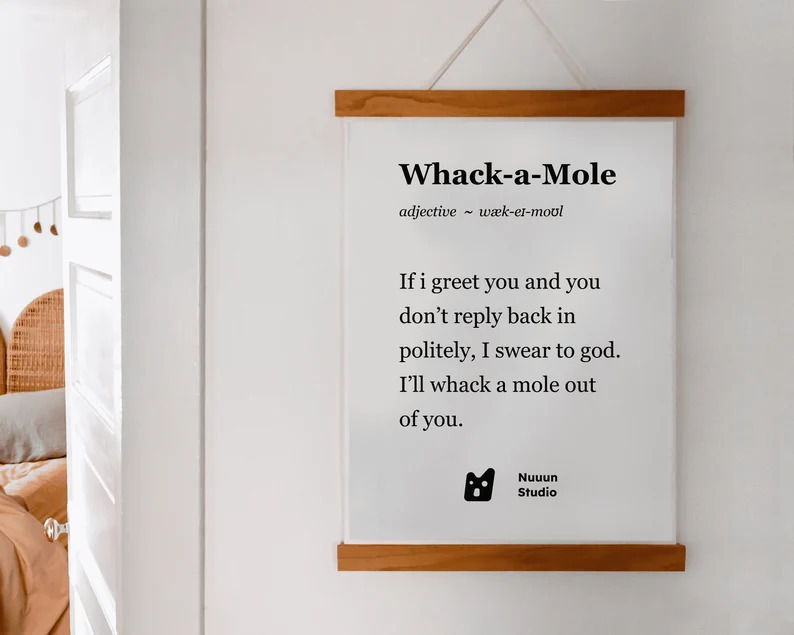 Whack-A-Mole Definition Printable Art