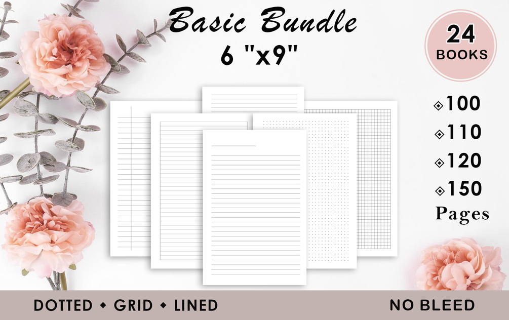 KDP Interior Download- Printable lined, grid, dotted Journal Paper- 24 ...