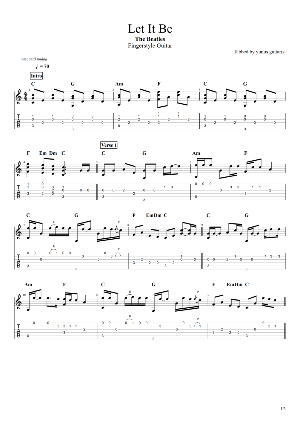 TAB - Let It Be - The Beatles