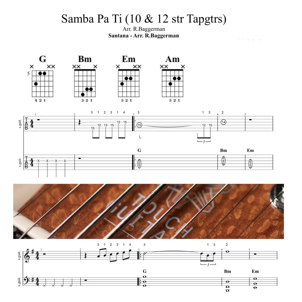 Samba Pa Ti (Santana) for 10 & 12 string Tapguitars in Standard Tuning