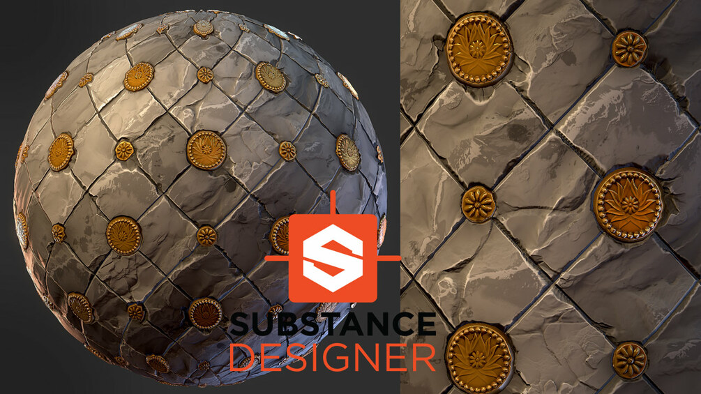 Stylized Ornamental Tiles - Substance Designer