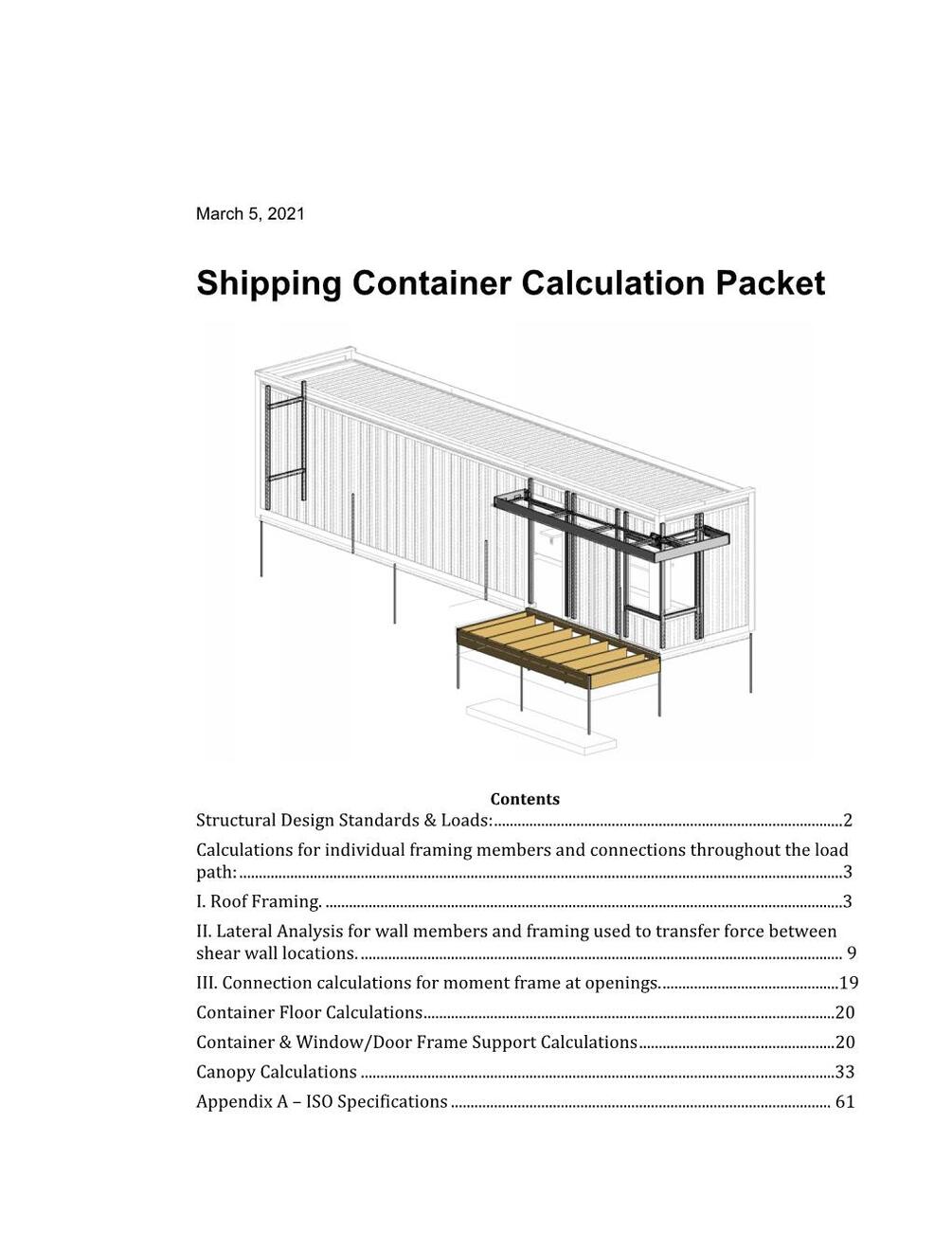Shipping Container Example Calculation Packet: Technical Information to ...