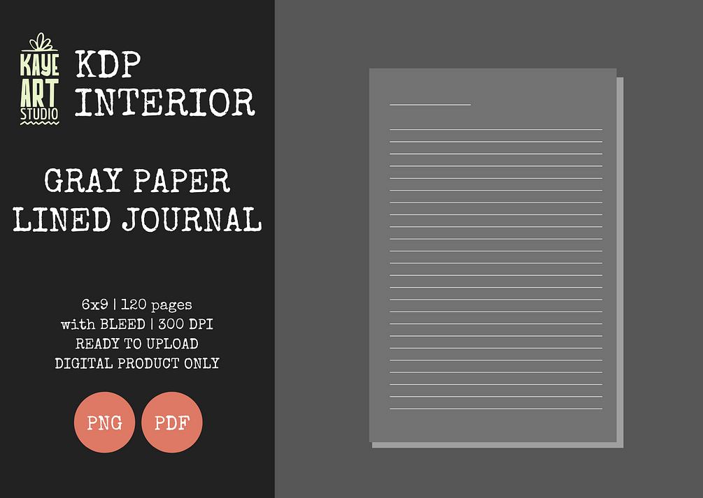 KDP Interior - Gray Paper Lined Journal 2
