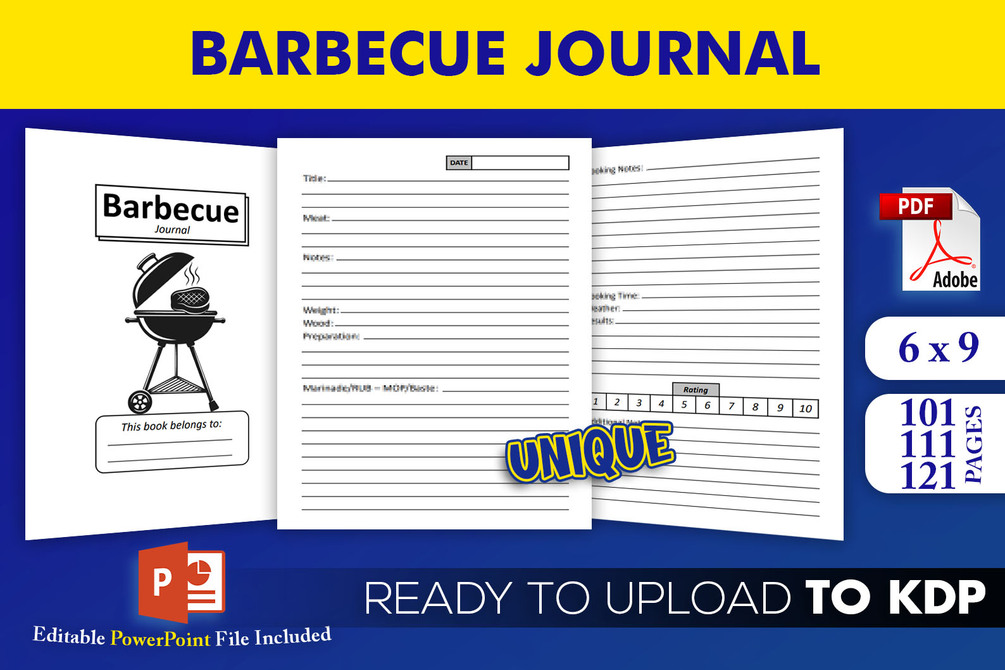 BBQ Barbecue Meat Journal KDP Interior Template Ready To Upload