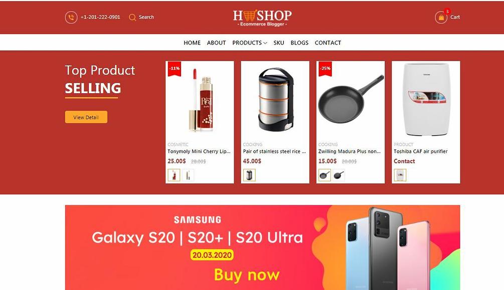 H-Shop eCommerce Blogger Template