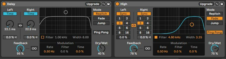 old ableton delay and pingpong