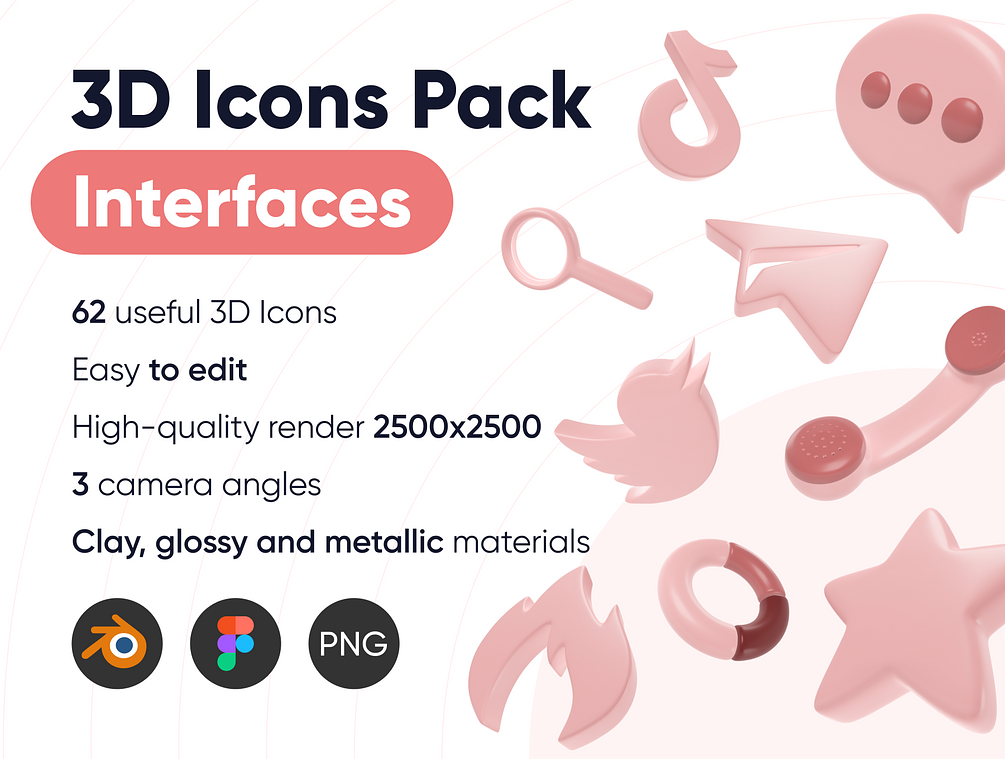Editable 3D Icons Pack | Interfaces