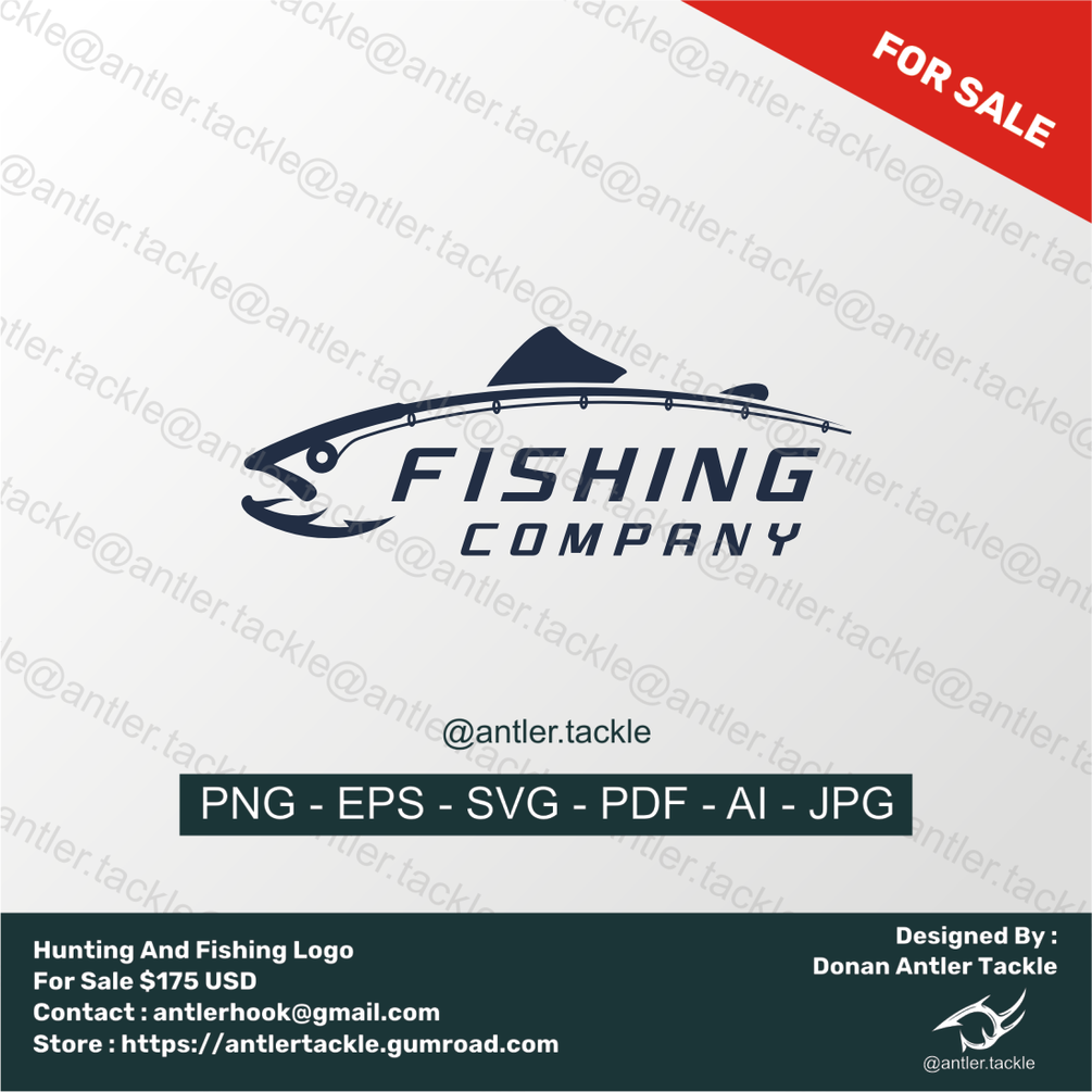 Fish Fishing Rod Hook Fishing Logo Designed By Donan Antler Tackle