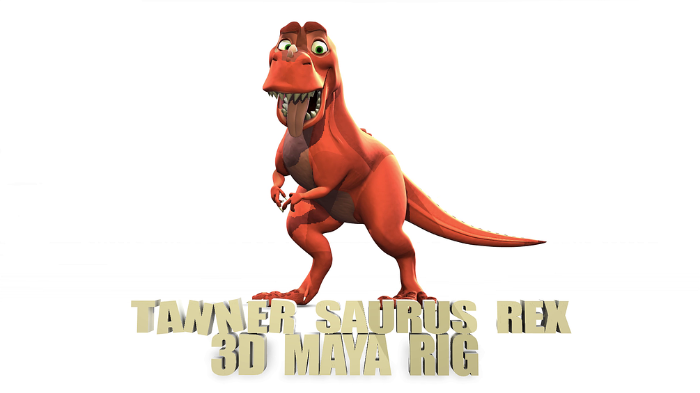 Tanner Saurus Rex - 3D Maya 2018 Character Rig - BLACK FRIDAY PROMOTION!
