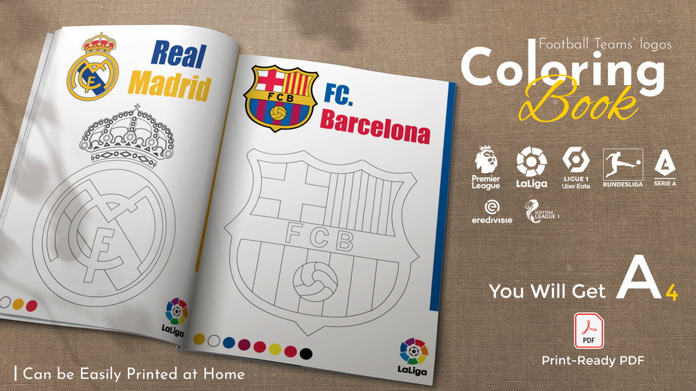 Coloring Book for Kids ( football teams' logos)