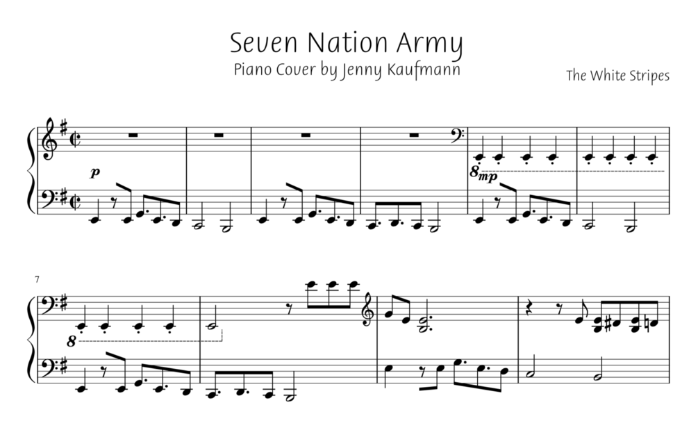 Seven Nation Army (Piano Sheet Music)