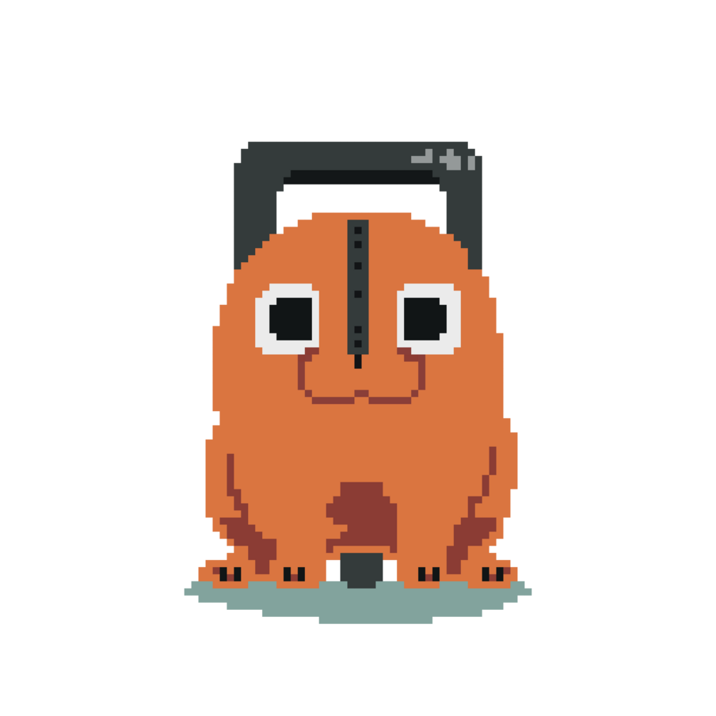 Pochita Pixel Illustration