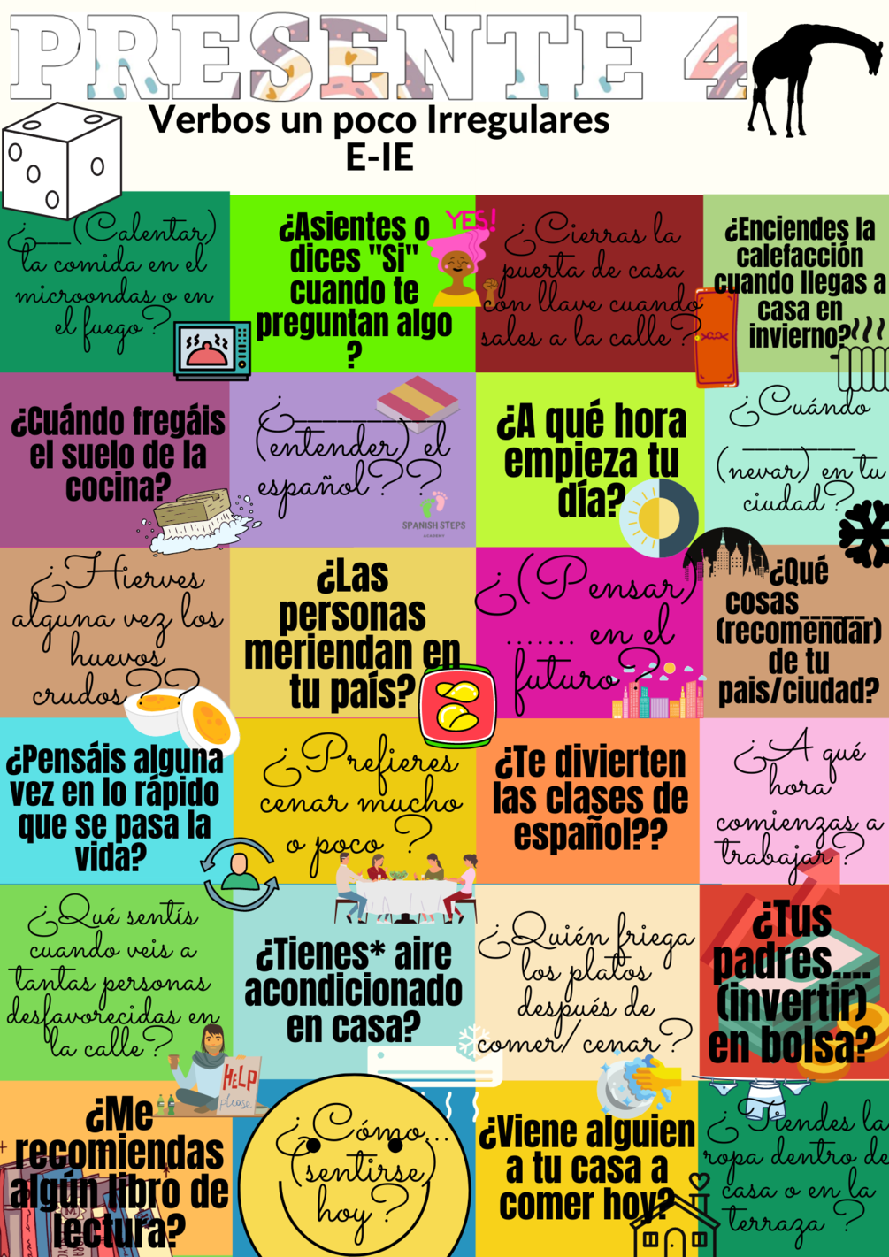 TABLEROS DE CONVERSACIÓN PRESENTE (14 TABLEROS)