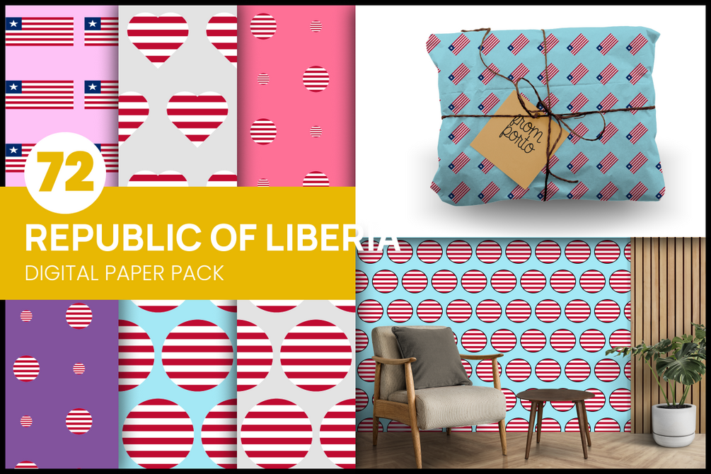 Republic of Liberia Seamless Patterns