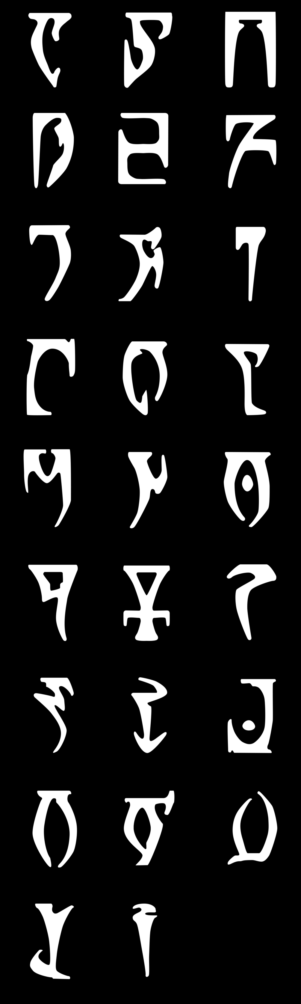 Daedric Alphabet