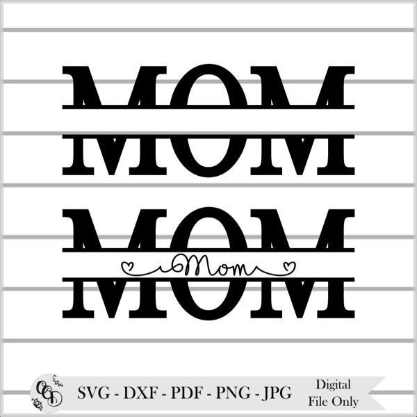 MOM Split Monogram SVG Cut File - Digital Download - Cutfile for use ...