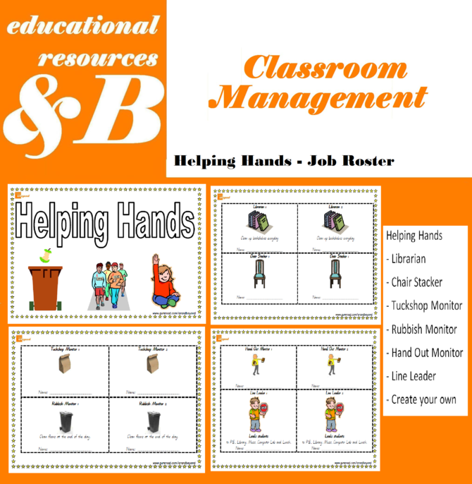 Helping Hands - classroom job roster