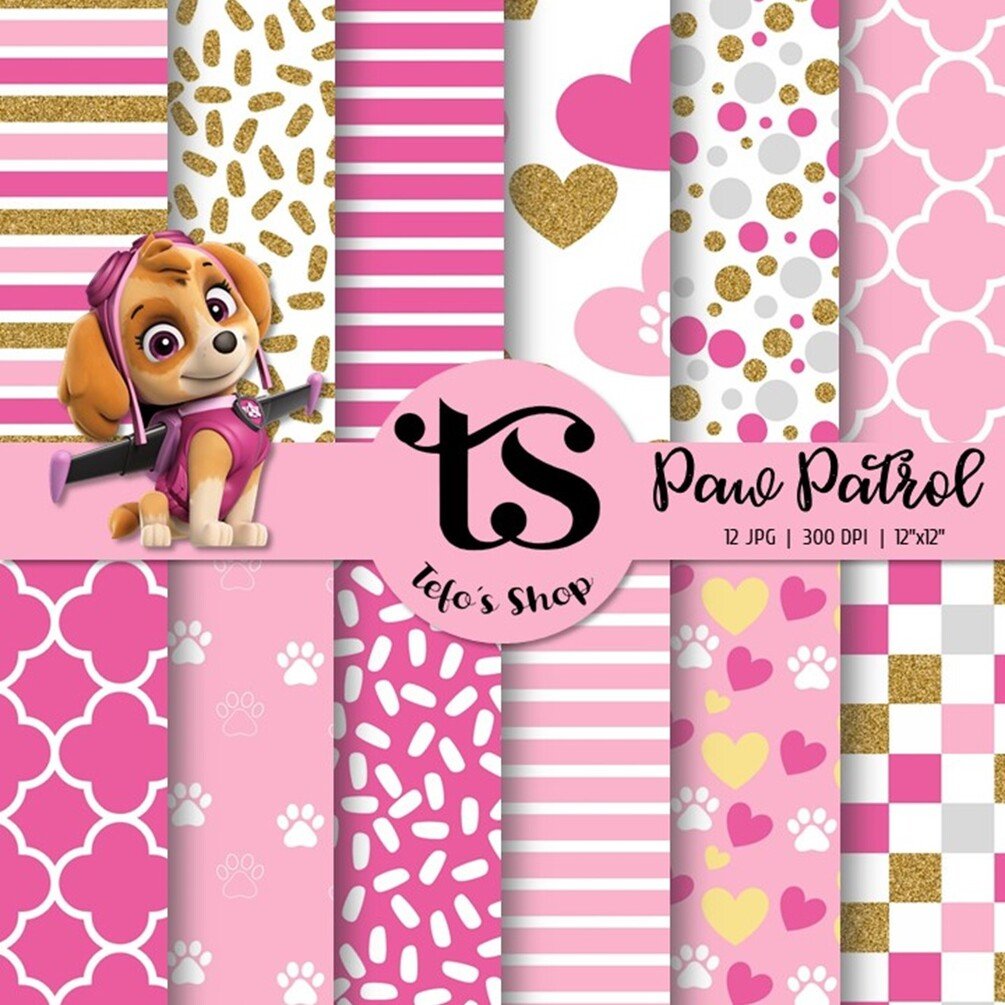Paw Patrol | Niña | Papeles digitales | Paper pack