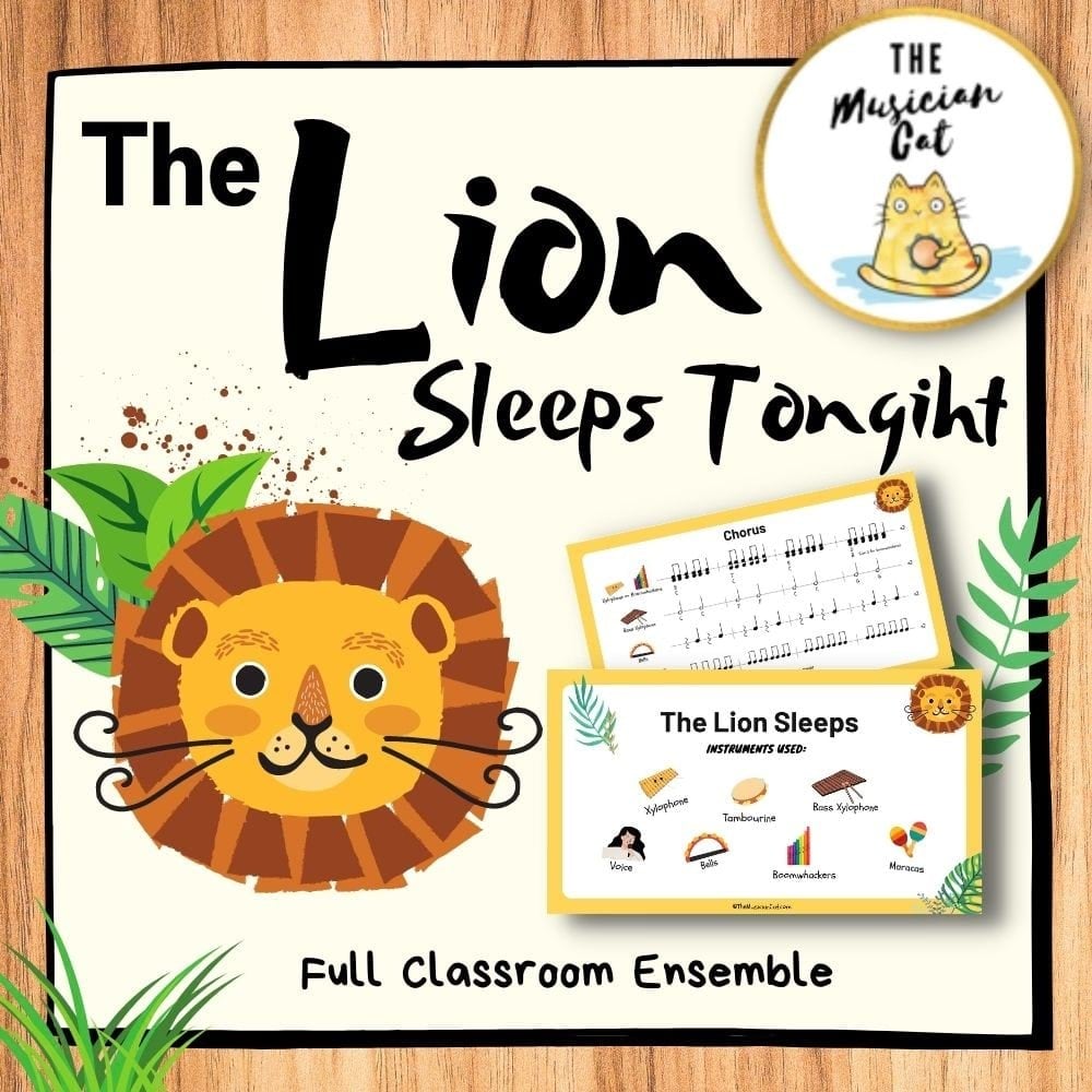 The Lion Sleeps Tonight Full Classroom Instruments Ensemble Lesson Package