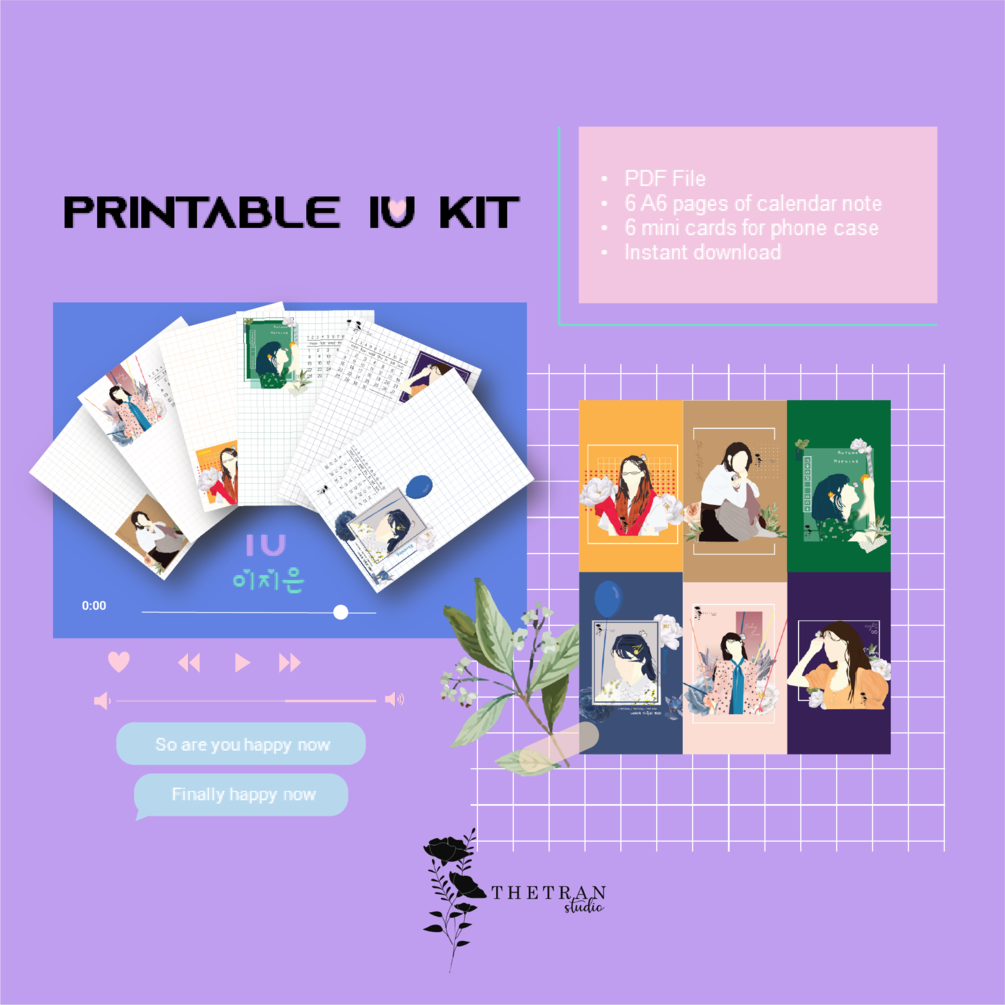 IU KIT Kpop Template | Notepad and Phone-case Design | Printable & Digital
