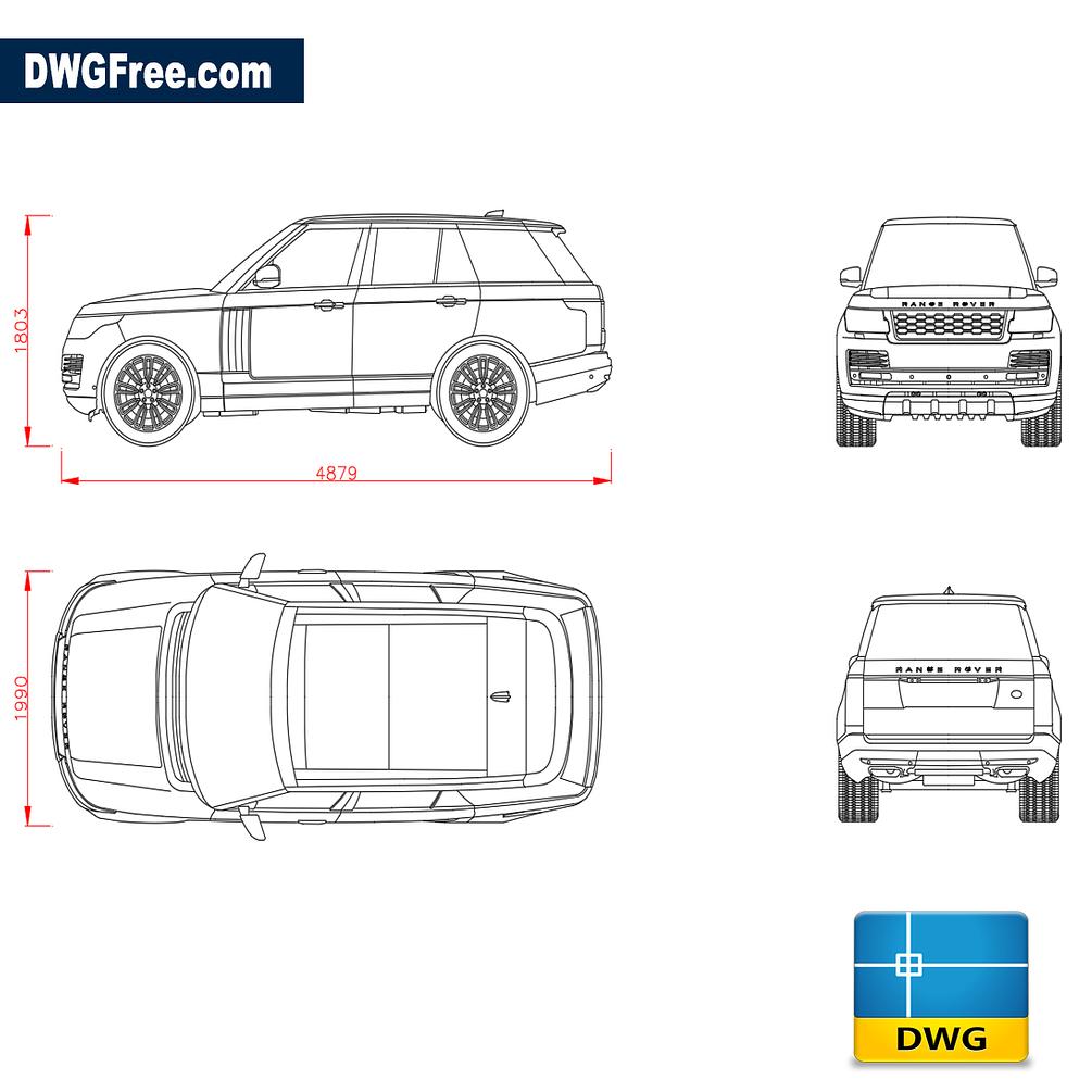 Drawing Autocad Blocks Range Rover 2018