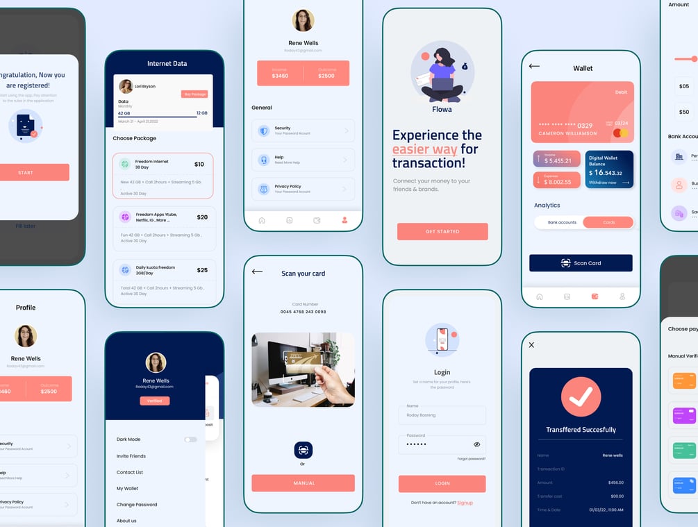 Free money transfer App UI Kit - Figma, Sketch & XD UI Template