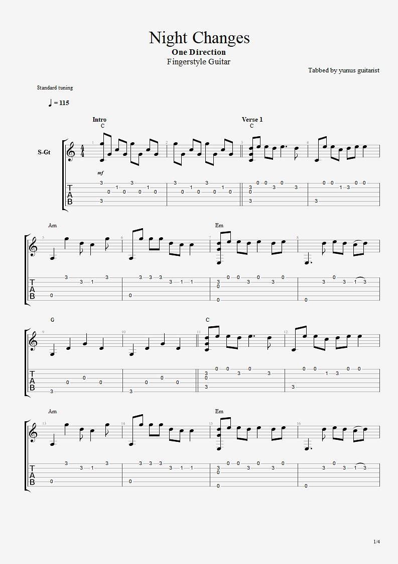 Night Changes - One Direction