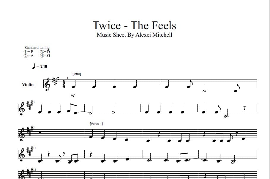 Twice - The Feels Music Sheet