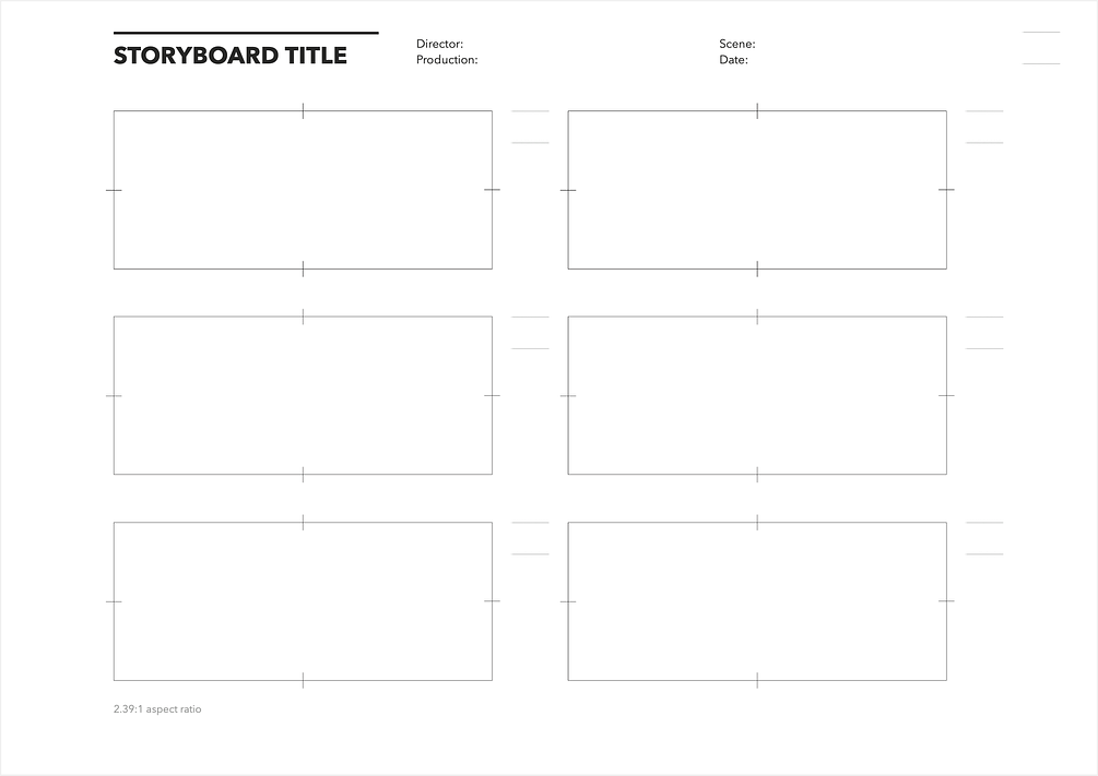 Free PDF Storyboard Template for 2.39:1 aspect ratio (scope) 6 frames ...