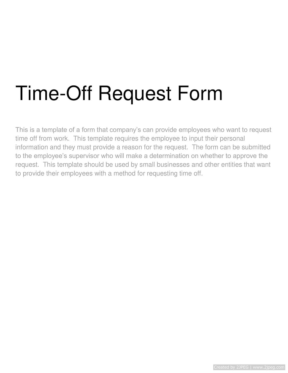 Time Off Request Form