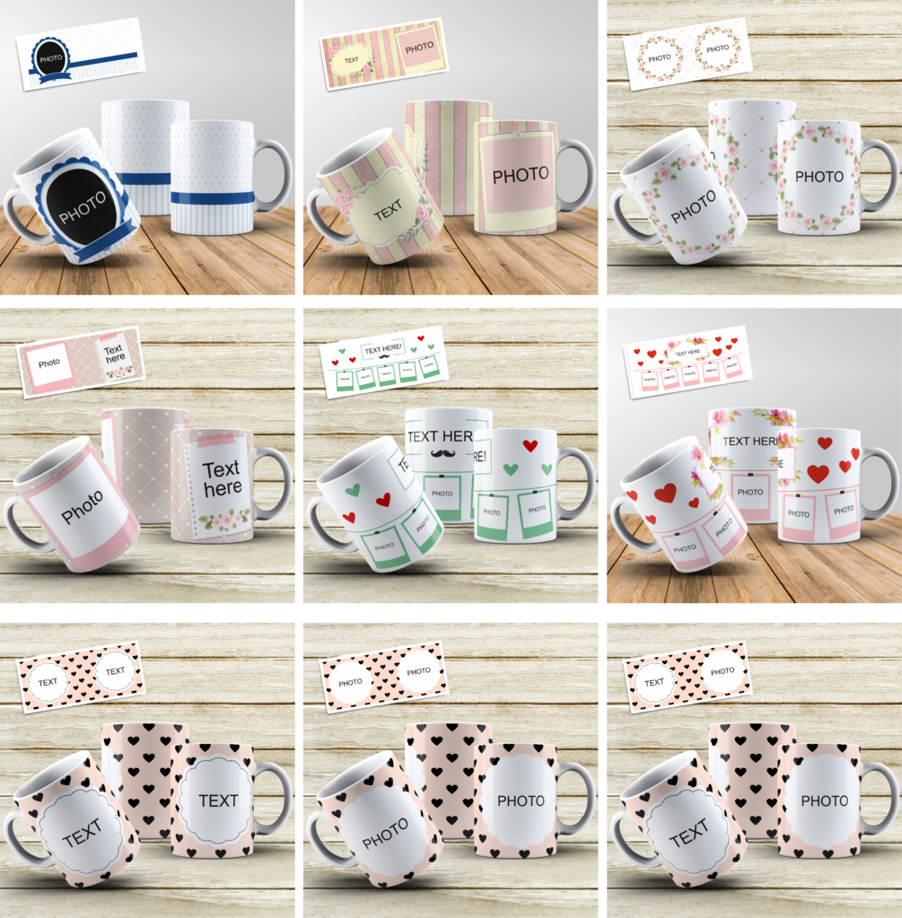 50 Digital templates for sublimation in Mugs- Frame Sublimation Mug ...