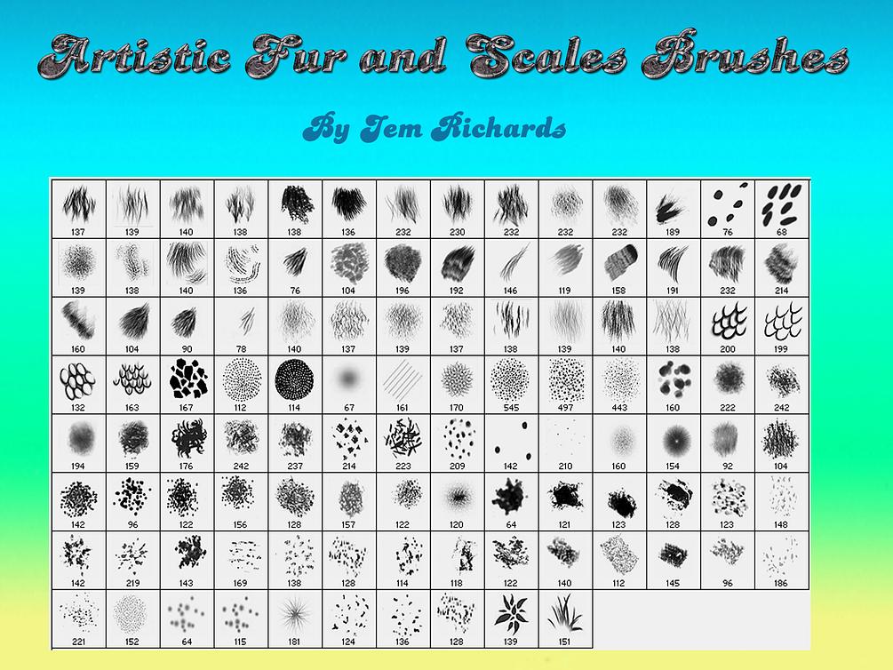 Artistic Fur and Scales Photoshop Brushes