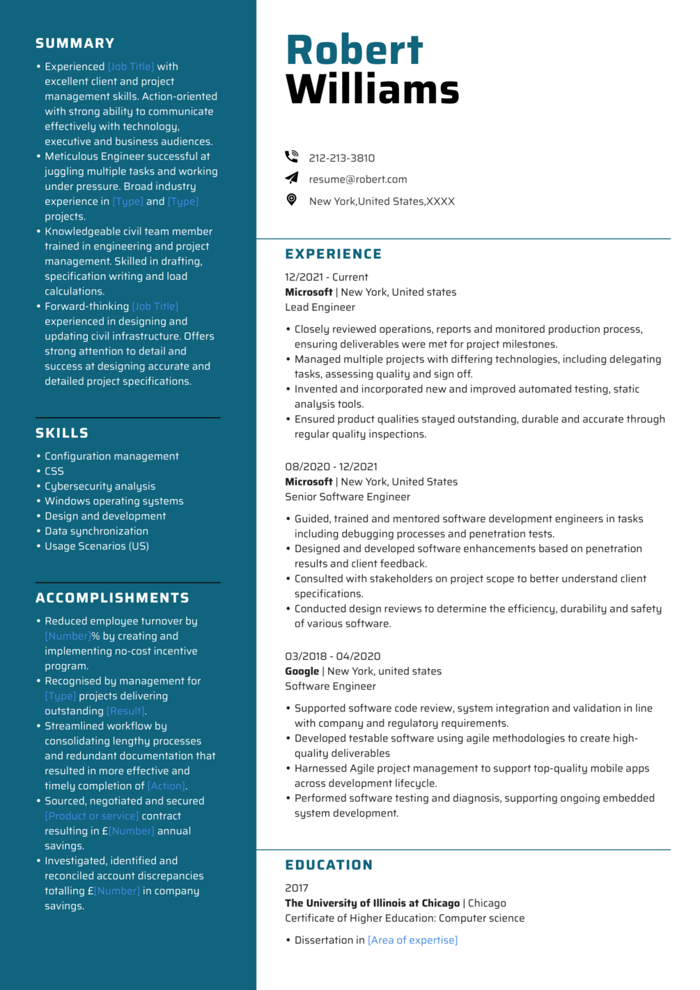 Software Engineer Template/Cover Latter