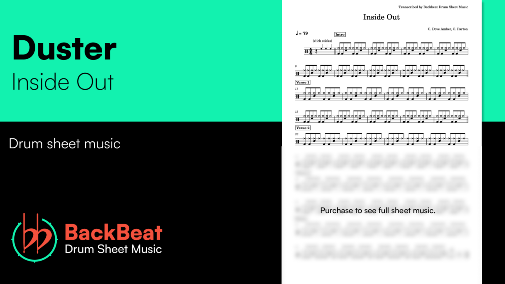 Duster - Inside Out (Drum Sheet Music)