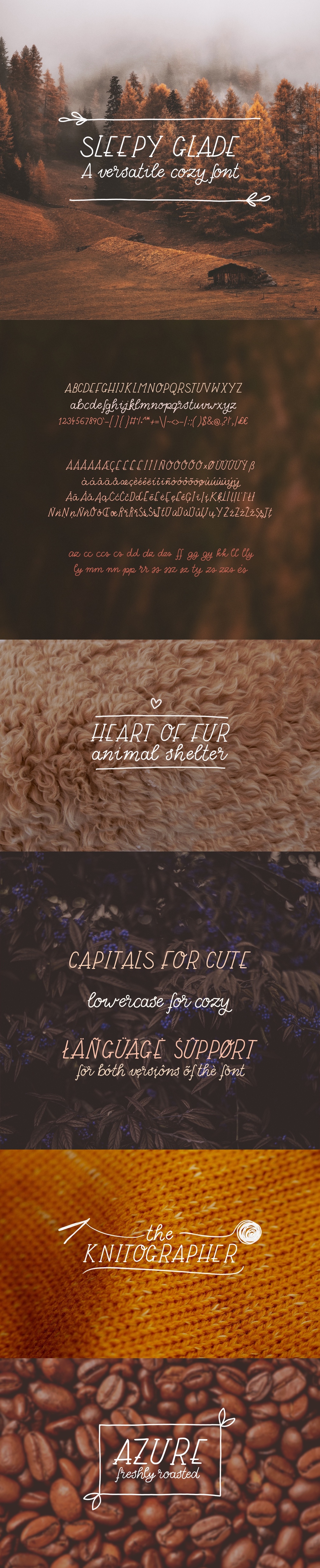 Sleepy glade - a versatile cute and cozy font