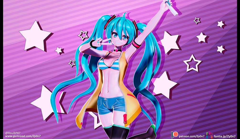 Miku render & 3d model set (+.pmx)