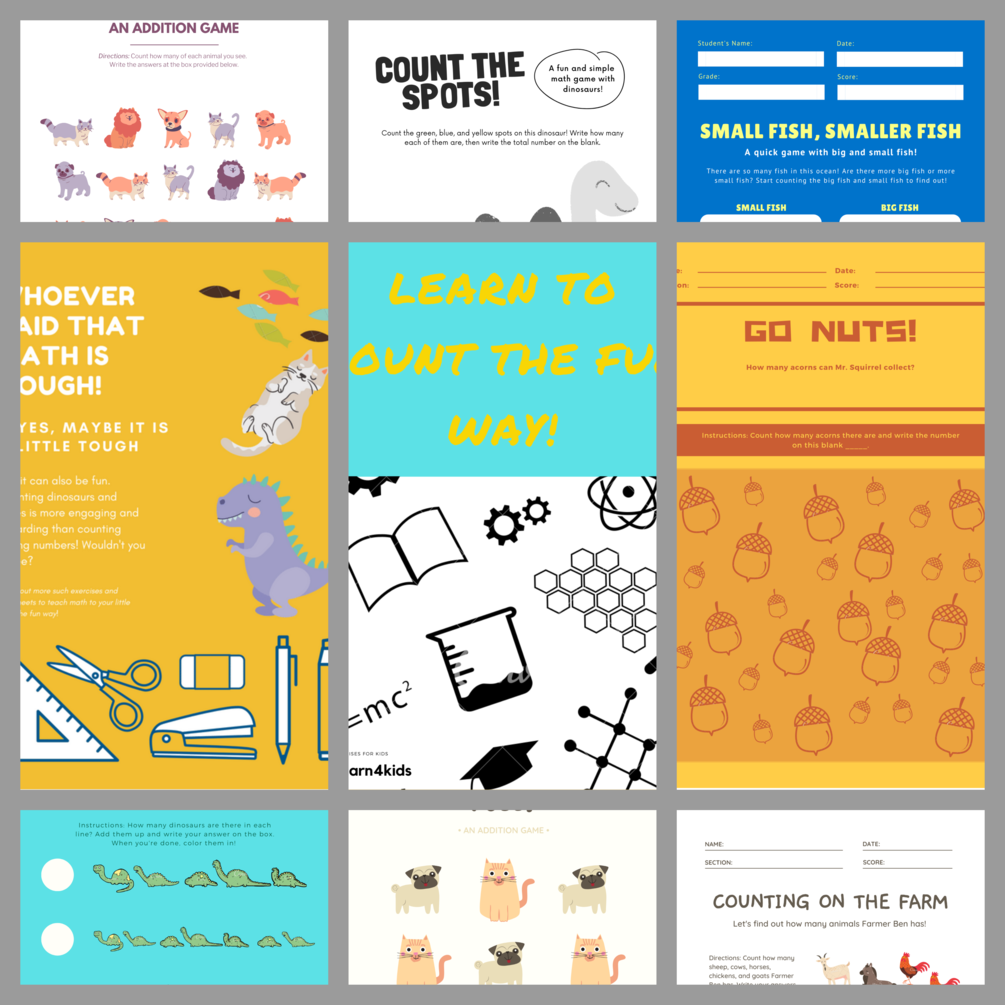 Printable Math Worksheet for Kids 1